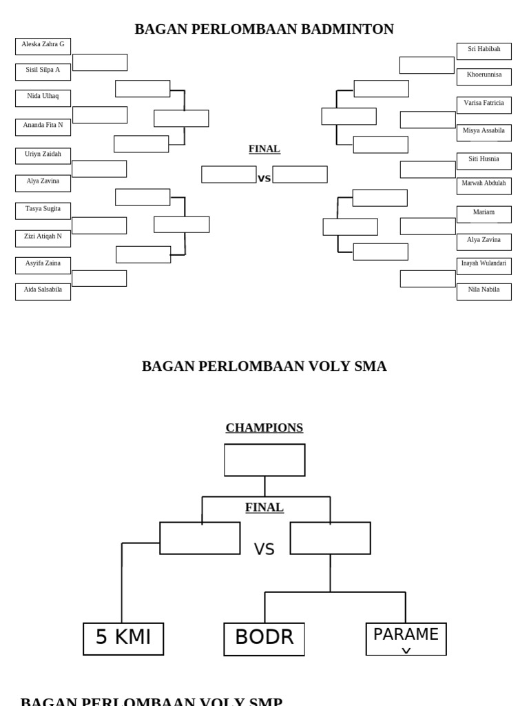 Bagan Perlombaan Badminton dan Voli | PDF
