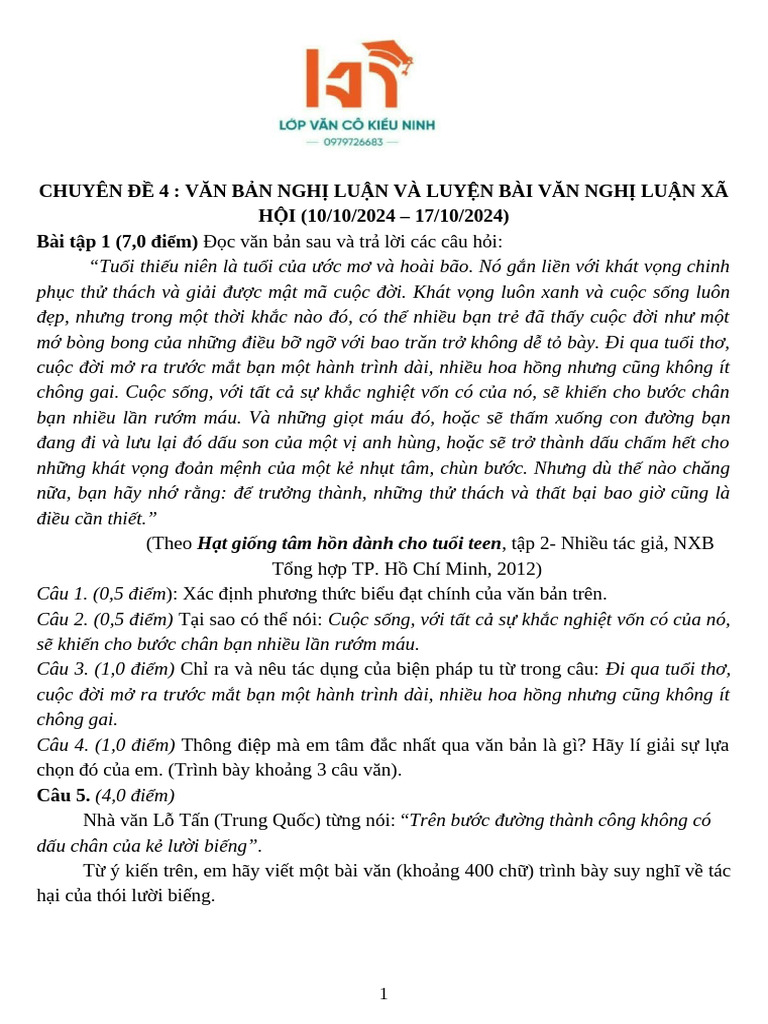 Chuyên Đề 4 - VBNL Và NLXH | PDF