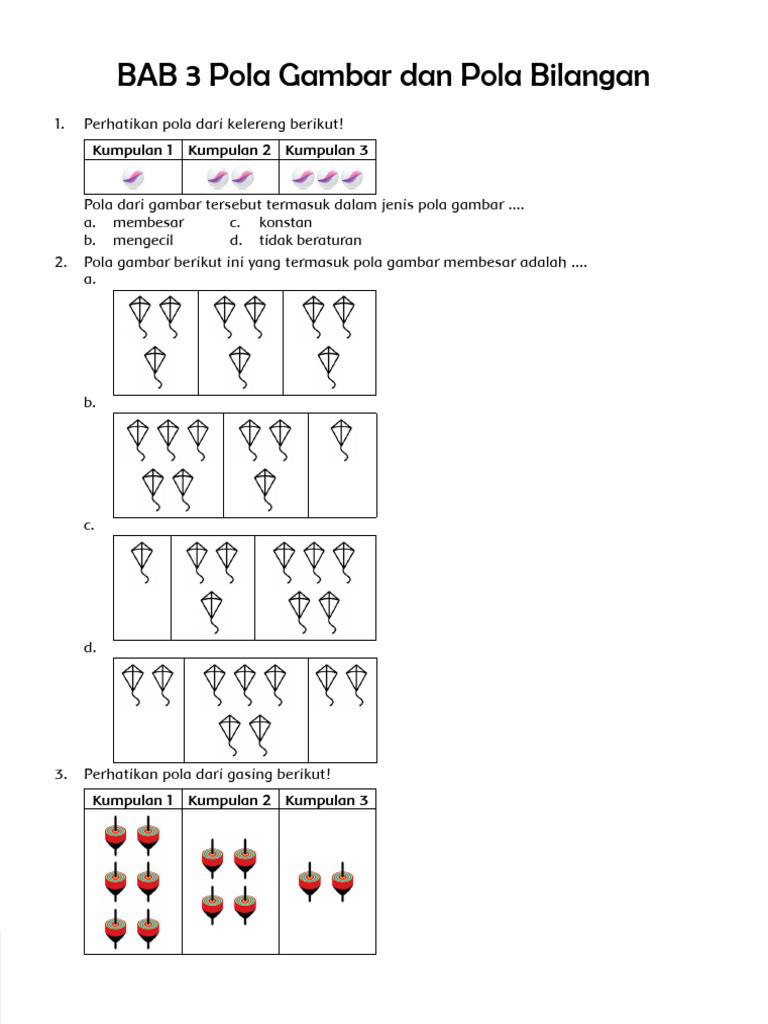 BAB 3 Pola Gambar Dan Pola Bilangan | PDF | Metode & Bahan Ajar | Griya ...