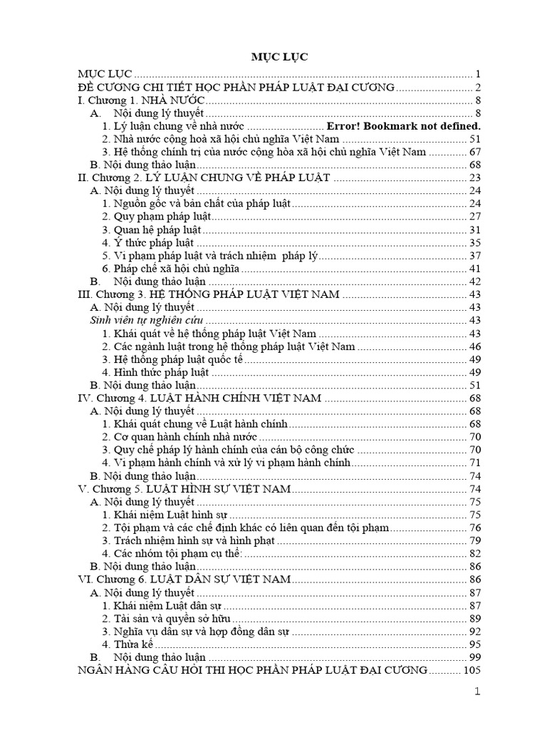 Bai Giang Phap Luat Dai Cuong | PDF