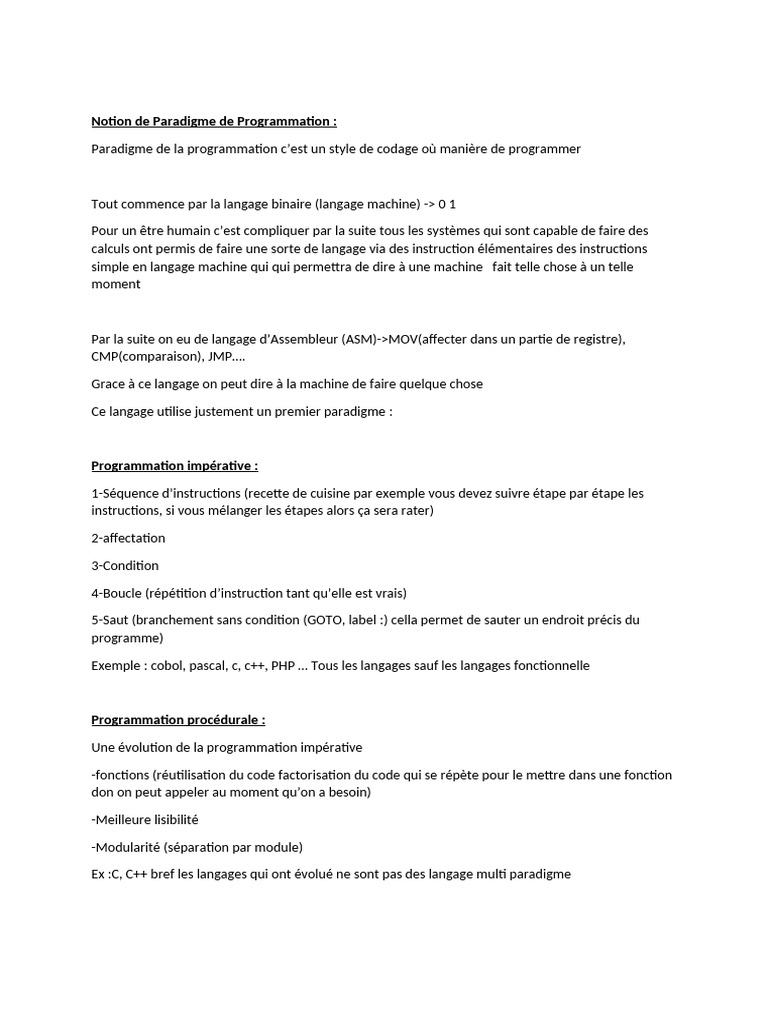 Paradigmes de Programmation Décryptés | PDF | Programmation ...