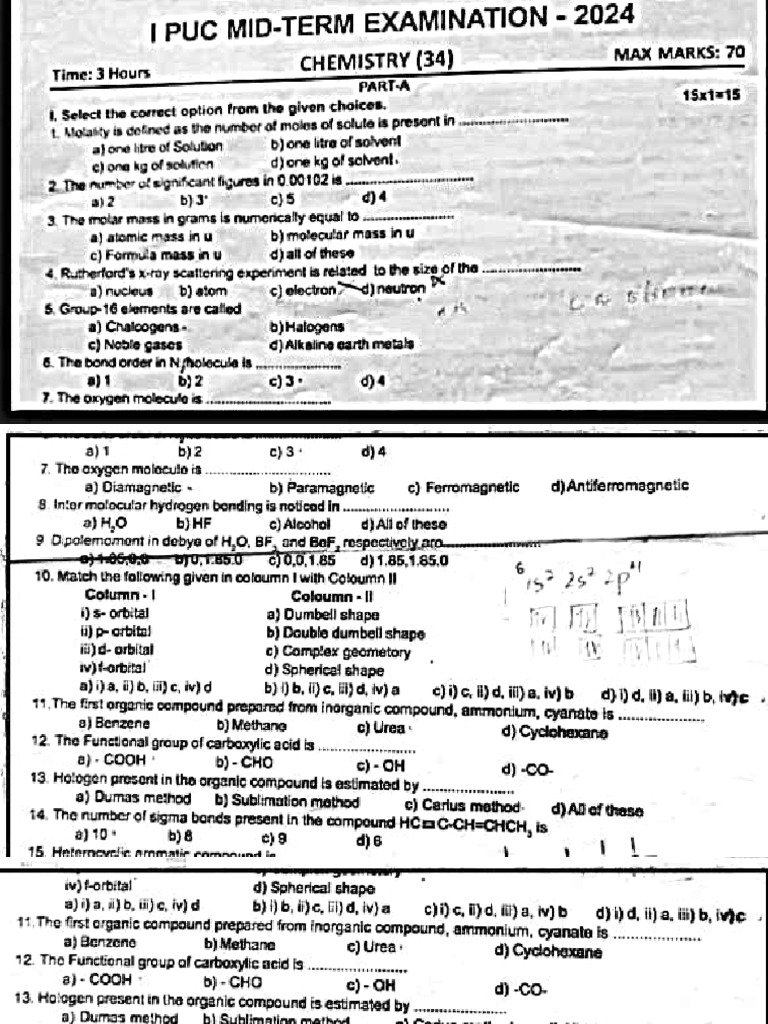 CHEM 1st PUC... | PDF