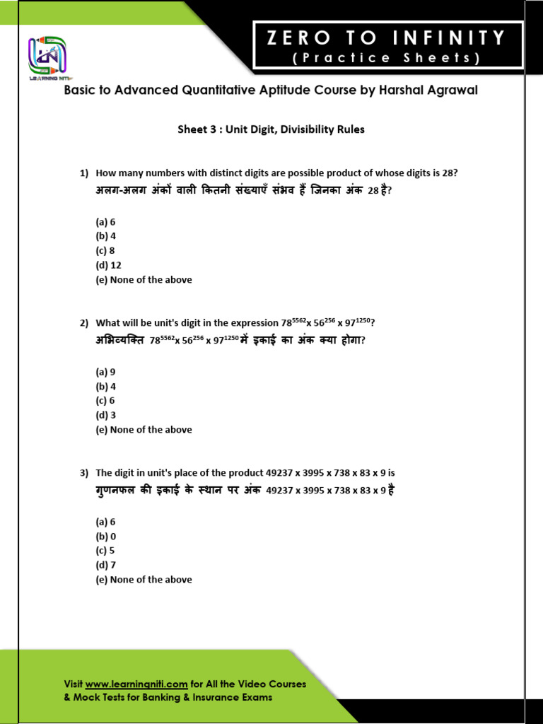 Sheet 3 Zero To Infinity - 26520025 - 2024 - 07 - 25 - 10 - 28 | PDF ...