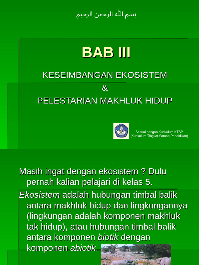 BAB 3 - Keseimbangan Ekosistem - IPA SD Kelas VI | PDF | Sains & Matematika