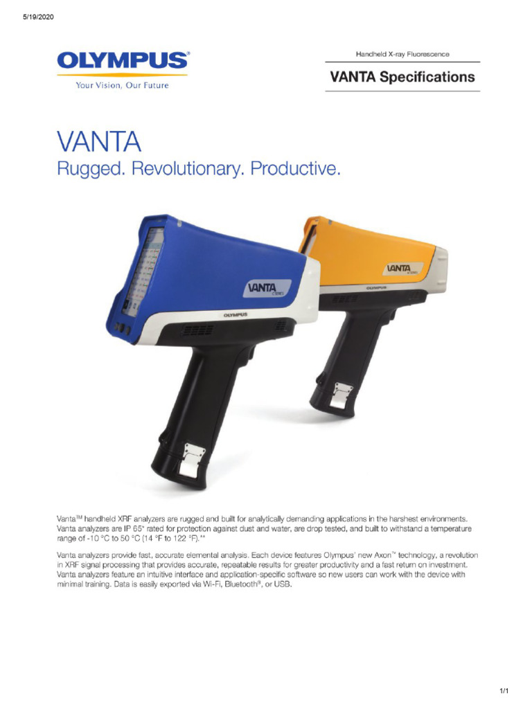 Olympus Vanta XRF | PDF