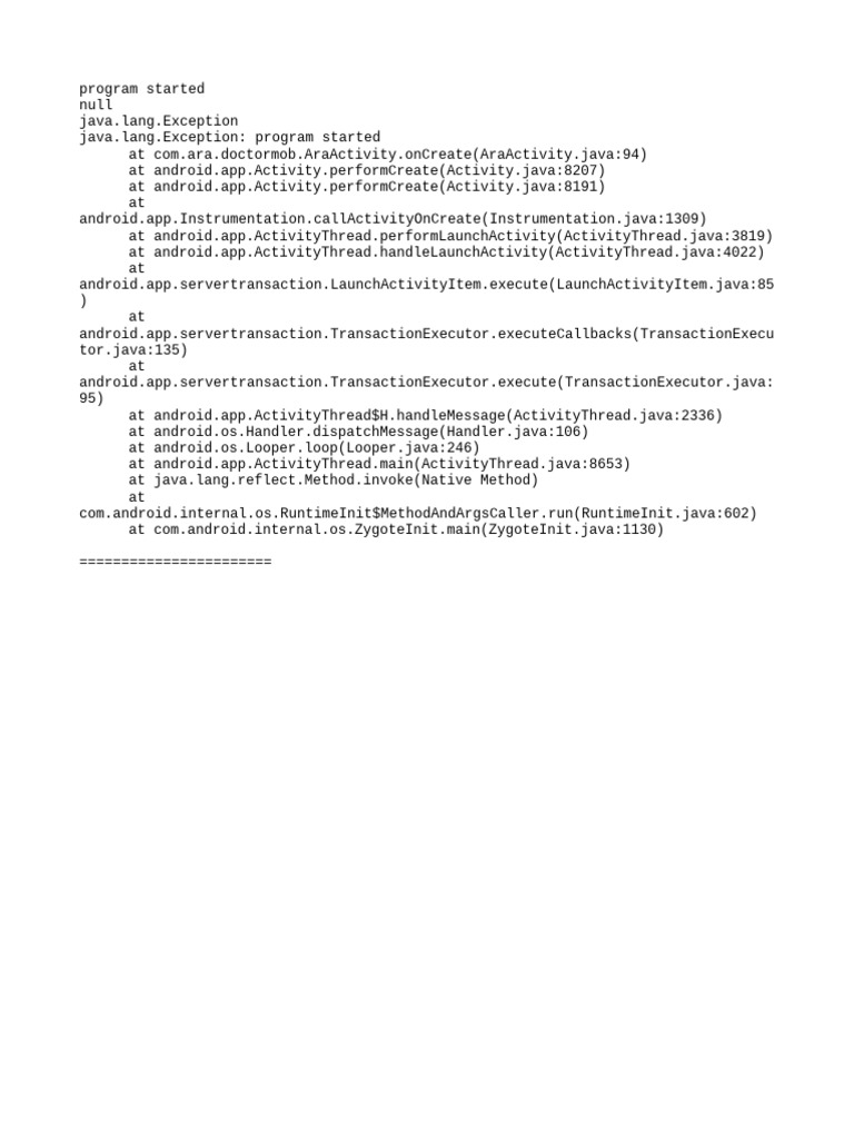 Android App Debugging Log | PDF