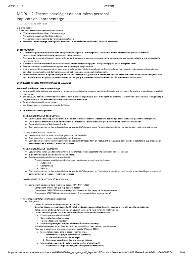 Psico Educacio 2 Urv | PDF