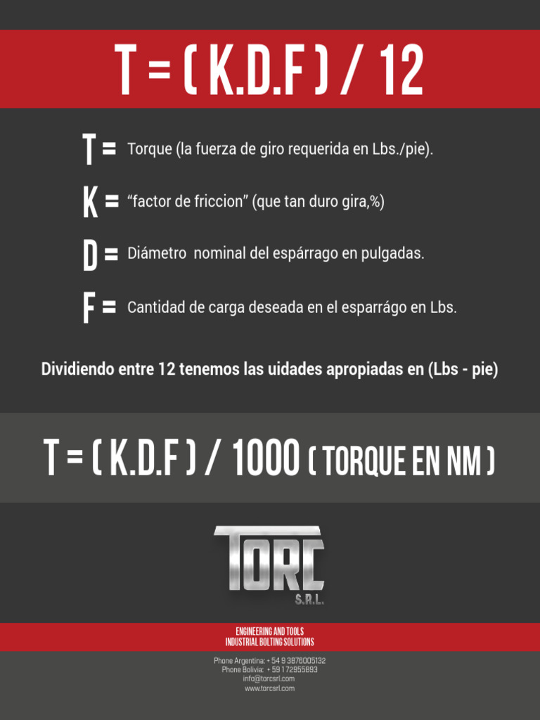 Torc Formula Torque Requerido | PDF | Tecnología