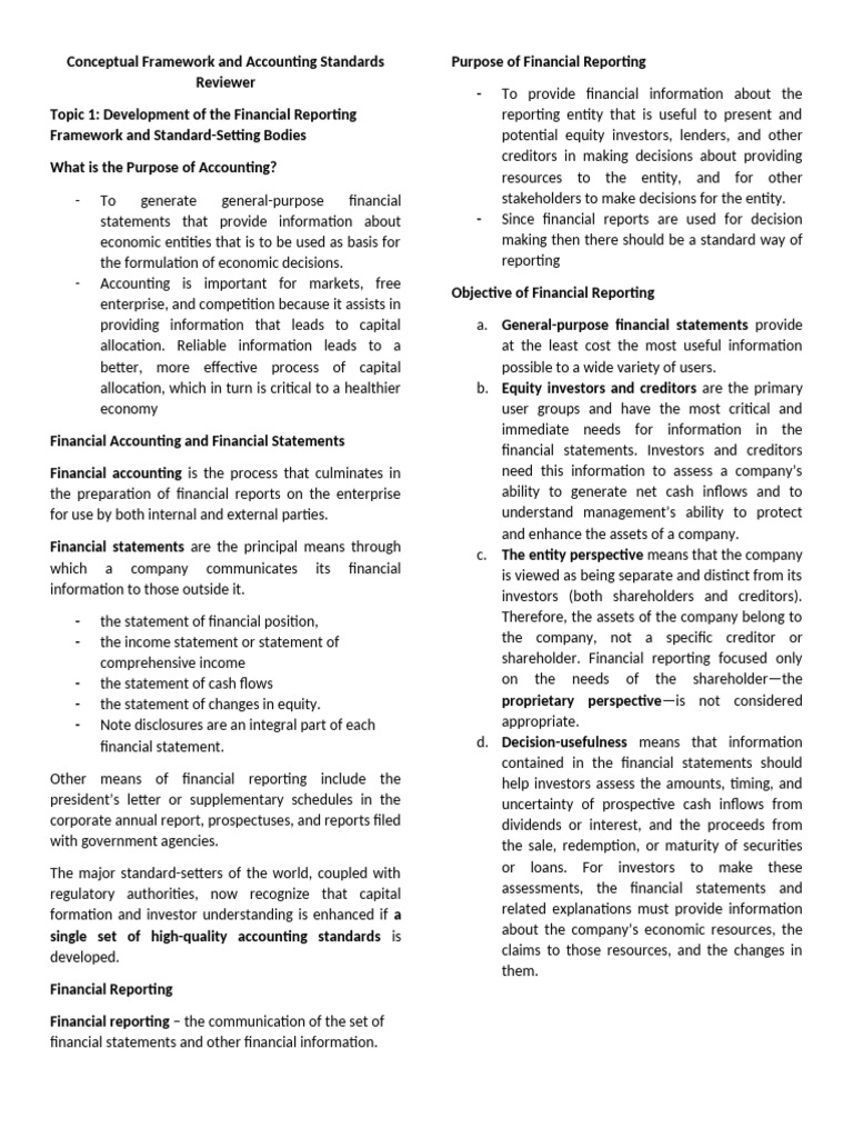 CFAS Reviewer (Midterm) | PDF | International Financial Reporting Standards | Financial Statement