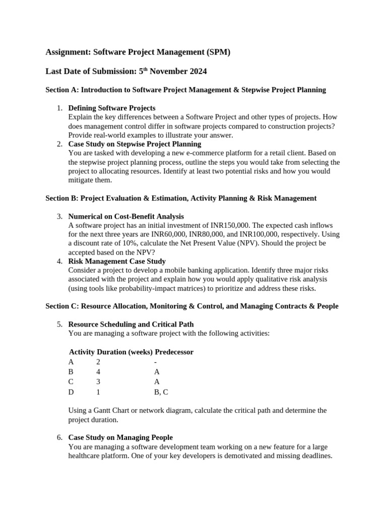 SPM Theory Assignment | PDF | Risk | Risk Management