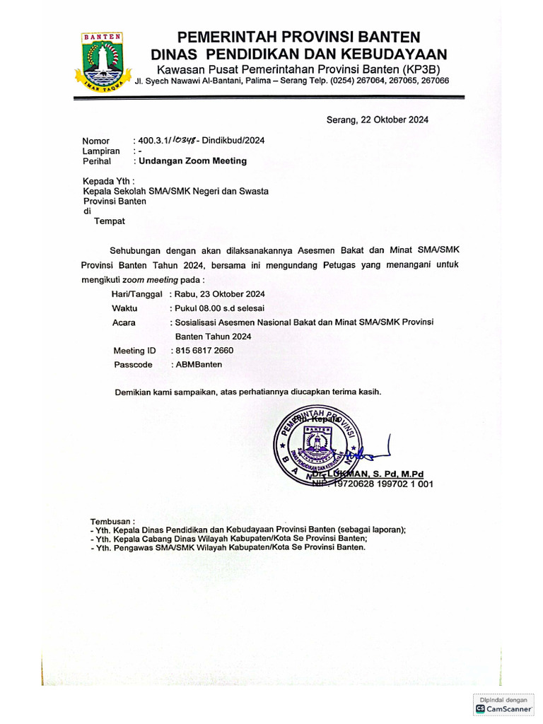 Undangan Zoom Meeting ABM | PDF