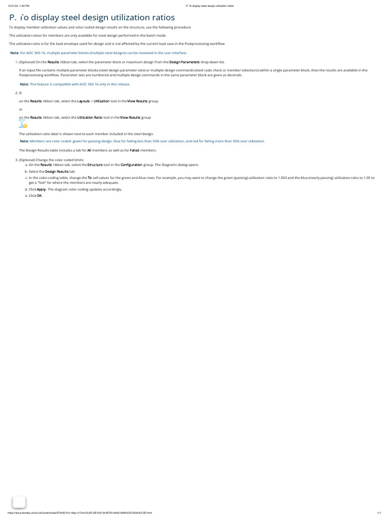 P. To Display Steel Design Utilization Ratios | PDF | Parameter ...