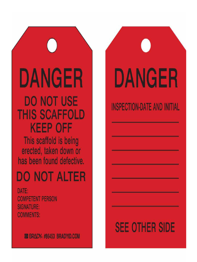 Scaff Tag Pictogram | PDF