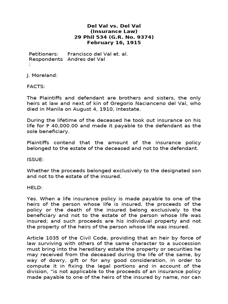 Del Val vs. Del Val | PDF