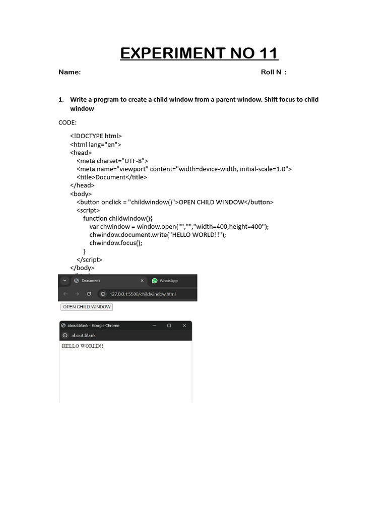 Experiment No 11 AJP Msbte | PDF | Computer Programming Experiment No 11 AJP Msbte | PDF | Computer Programming
