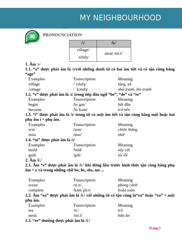 Unit 4 My Neighbourhood | PDF | Language Arts & Discipline