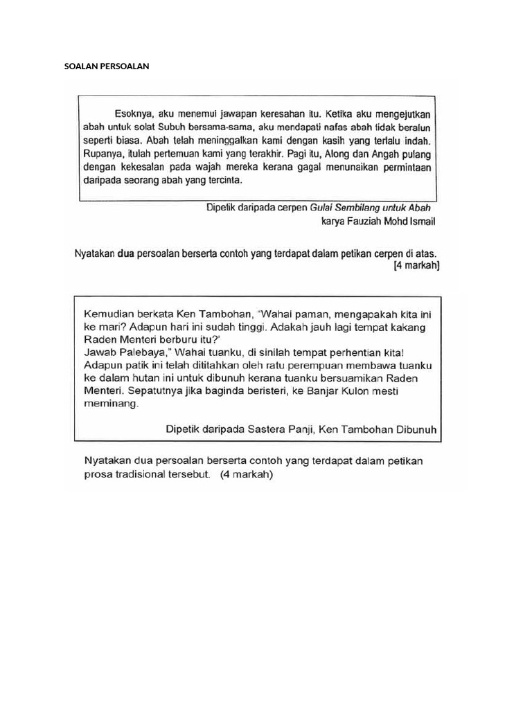 Soalan Persoalan | PDF