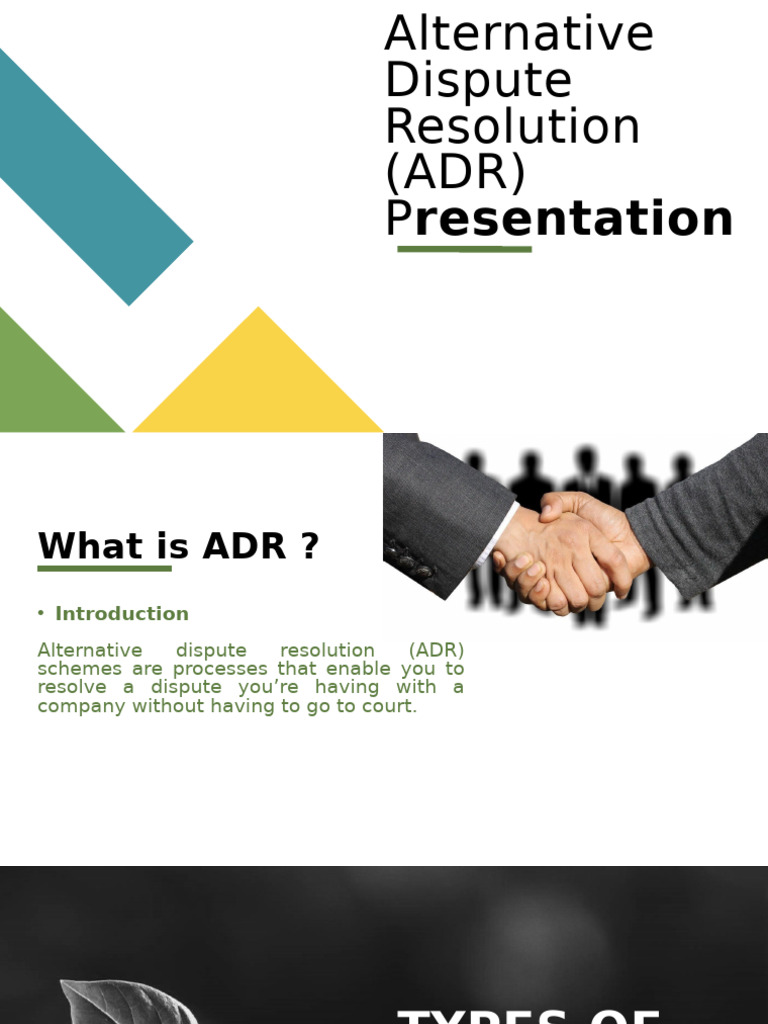 ADR Methods: Negotiation, Mediation, Arbitration | PDF | Alternative ...