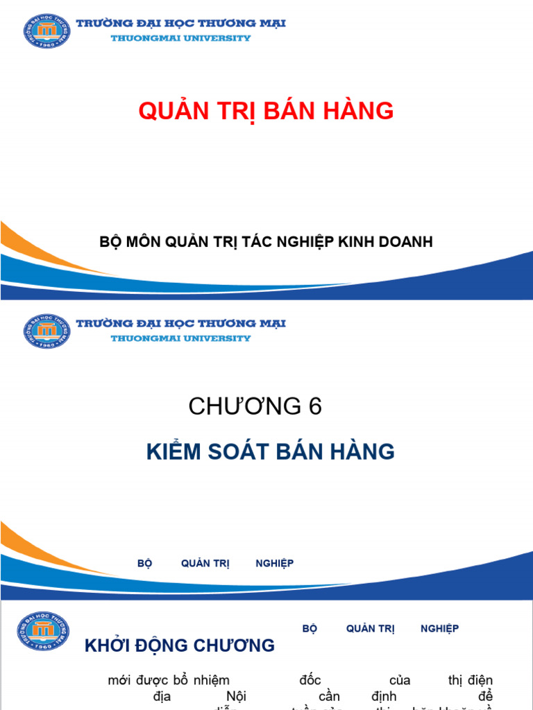 Chương 6 QTBH Kiem Soat Ban Hang | PDF