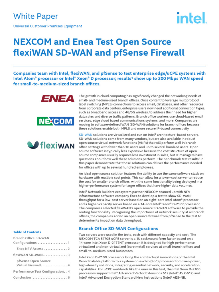NEXCOM and Enea Test Open Source flexiWAN SD WAN and Firewall | PDF ...