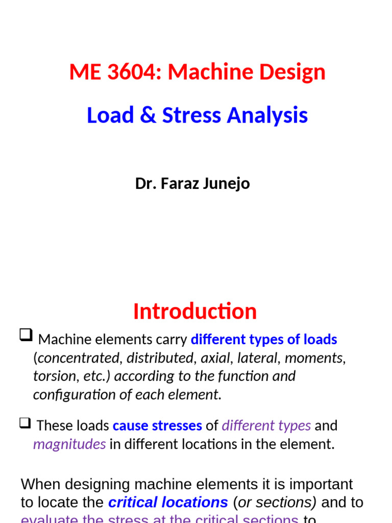 Load & Stress Analysis - 1 | PDF | Bending | Force