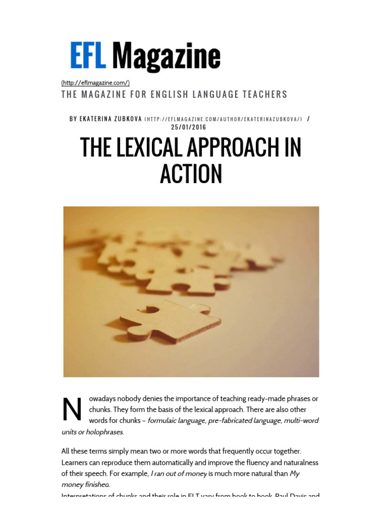The Lexical Approach in Action - EFL Magazine | PDF | English Language ...