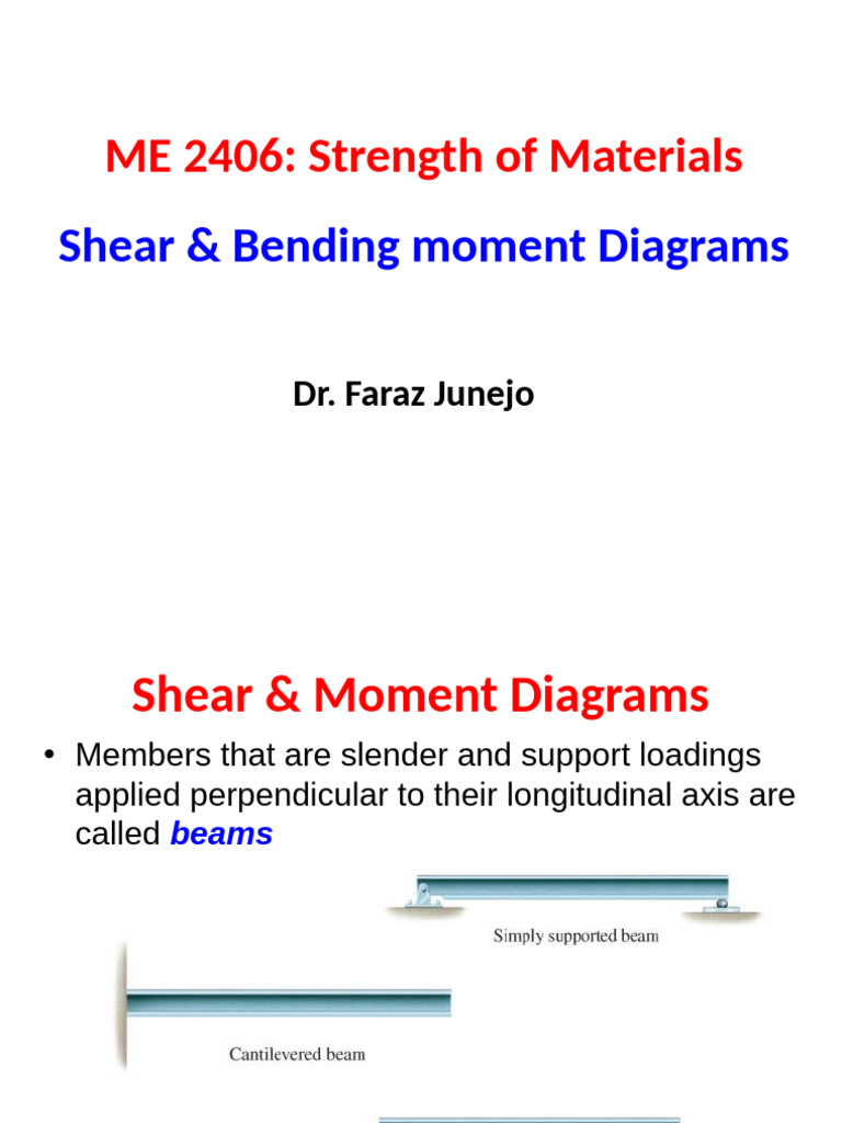 Lect Shear & Bending Moment Diagram | PDF | Bending | Beam (Structure)