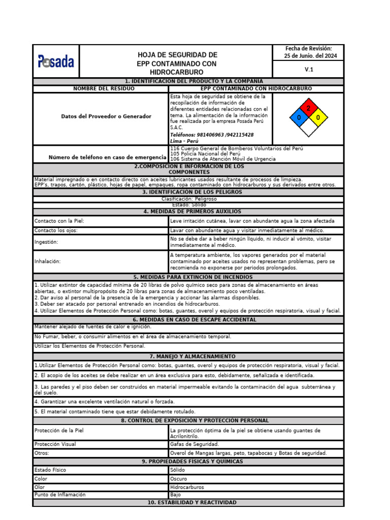 Seguridad EPP Contaminado Hidrocarburos | PDF | Contaminación | Combustión