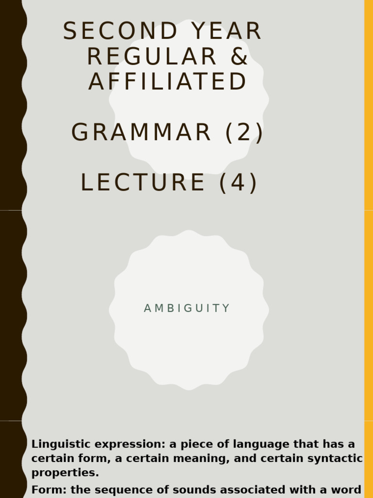 2nd RegAfflGrammar (2) Lecture 4 | PDF | Phrase | Word