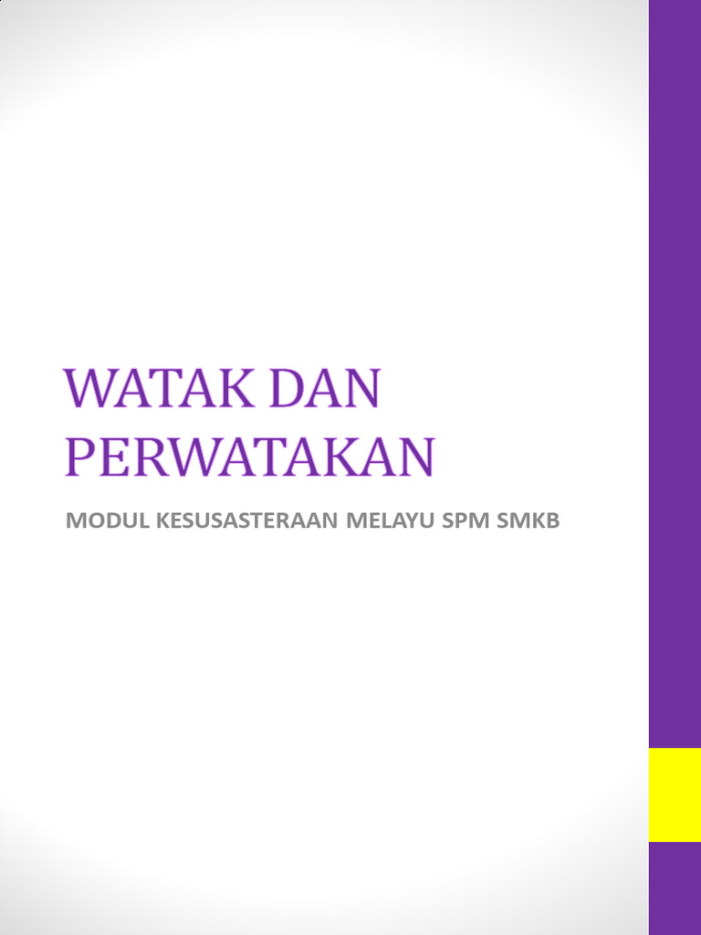 Jenis dan Contoh Watak dalam Kesusasteraan | PDF | Fiksi Umum