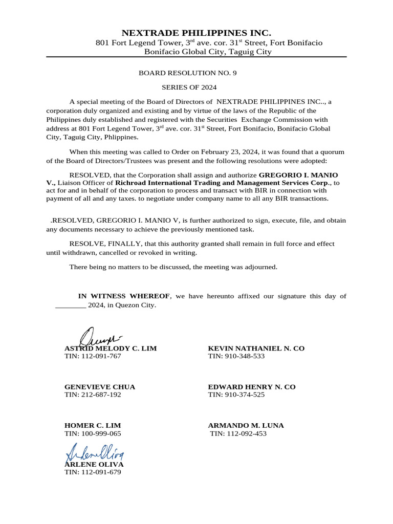 Board Resolution Next | PDF | Government