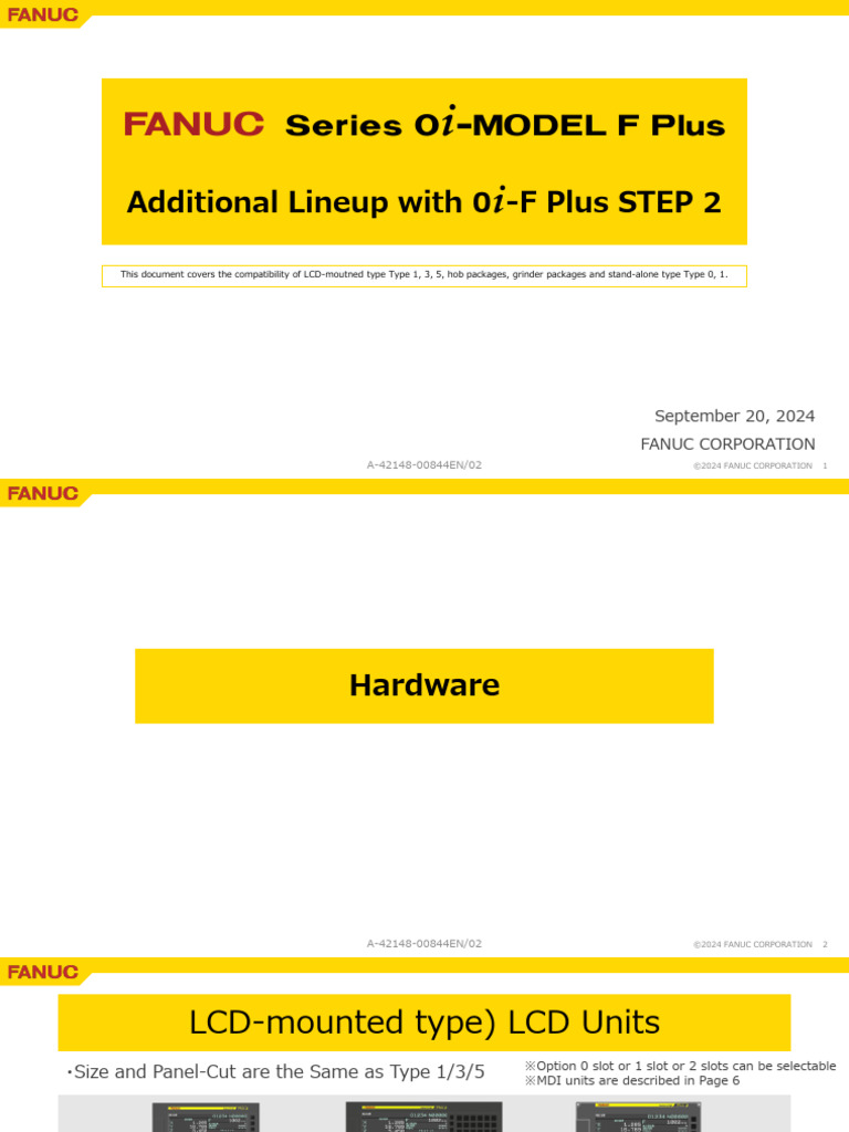 FS 0i-F Plus - Additional Lineup With 0i-F Plus STEP 2 (Compatibility Between 0i-F Plus STEP1 ...