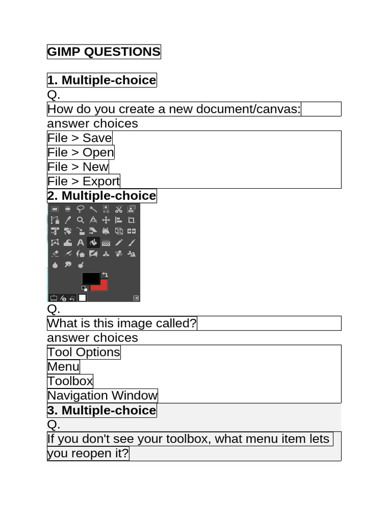Gimp Questionsand Scratch Questions | PDF | Scratch (Programming ...