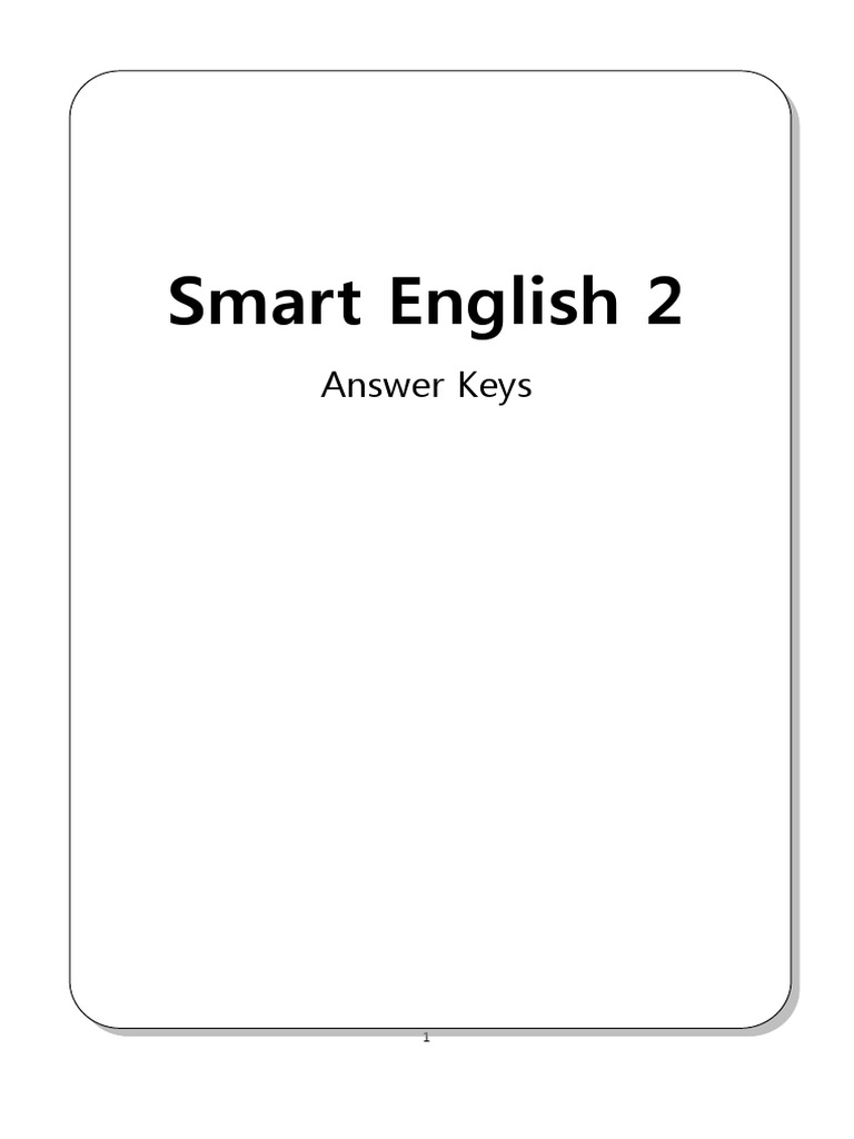 Smart English 2 Answer Keys | PDF | Foreign Language Studies