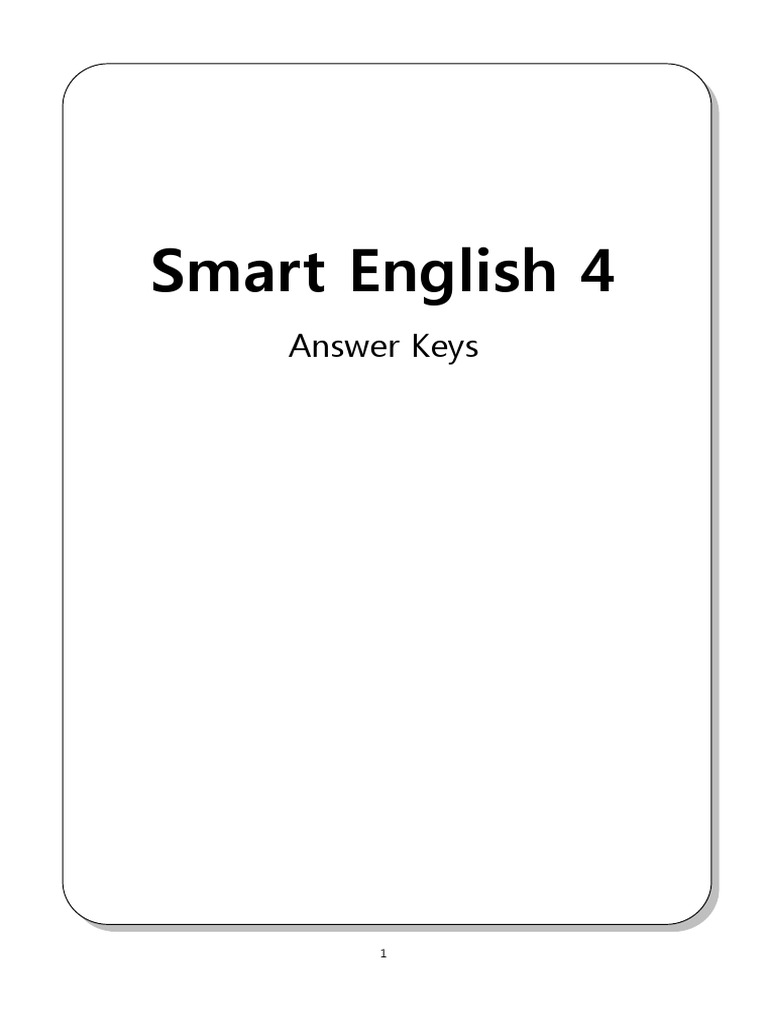Smart English 4 - Answer Key | PDF