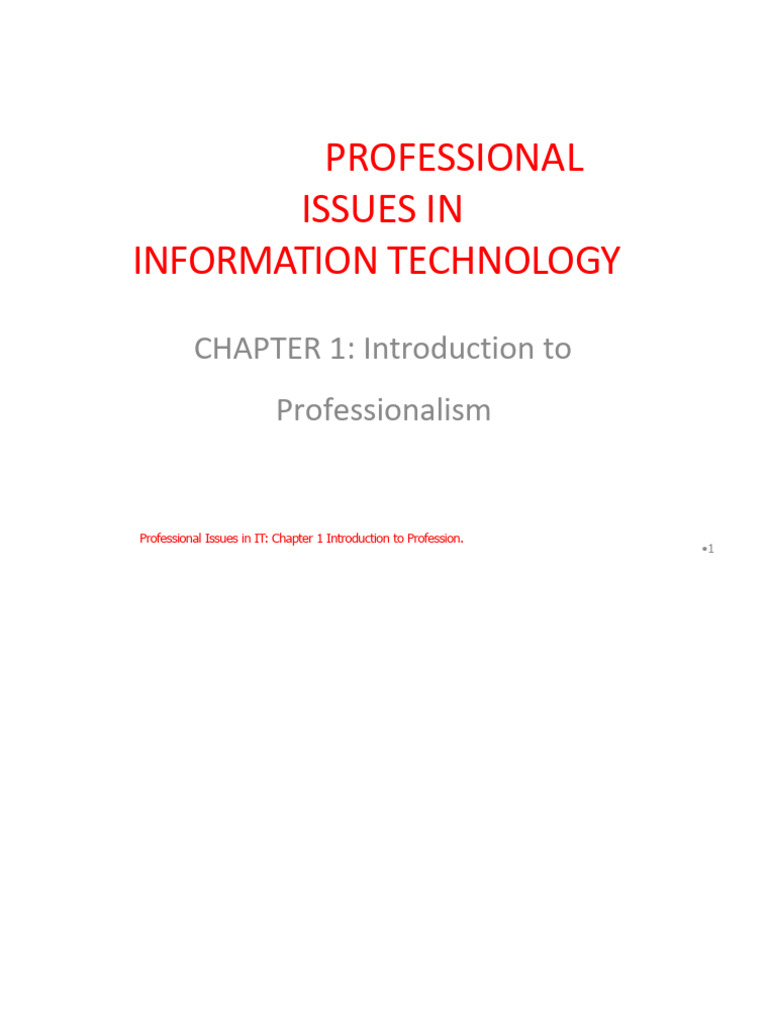 Understanding Professional Issues in IT | PDF | Profession | Incentive