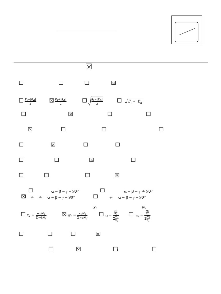 Corrige Type QCM Examen Final Chimie Minerale 2018 2019 Variante 2 ...