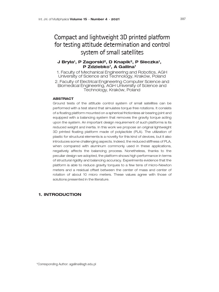 Compact and Lightweight 3D Printed Platform For Te | PDF | Euclidean ...
