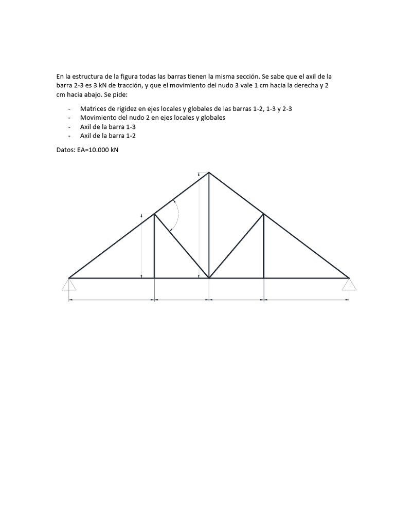 Ejercicio de Estructuras Tipo Cercha. Ingeniería Civil | PDF | Tecnología