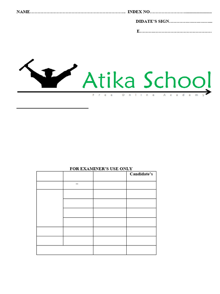 Kcse Physics Paper 2 Form 4 Revision Kit 2023 Model2492017 Questions ...