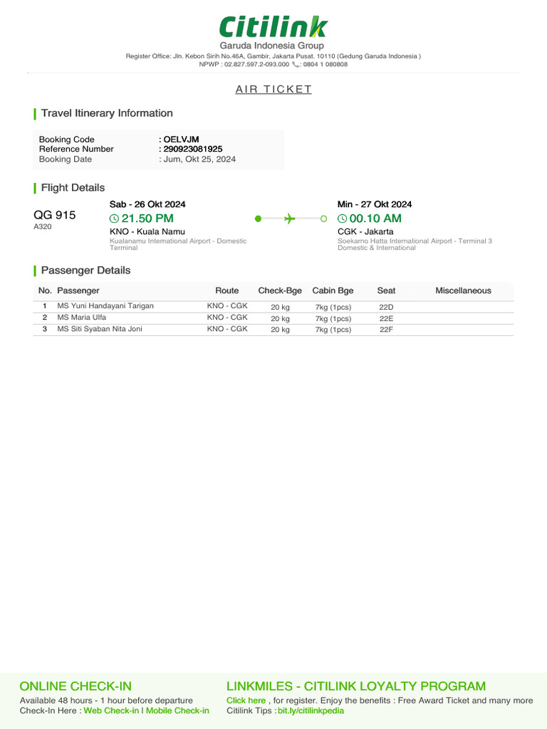 Citilink Online Check-In Guide | PDF | Aviation