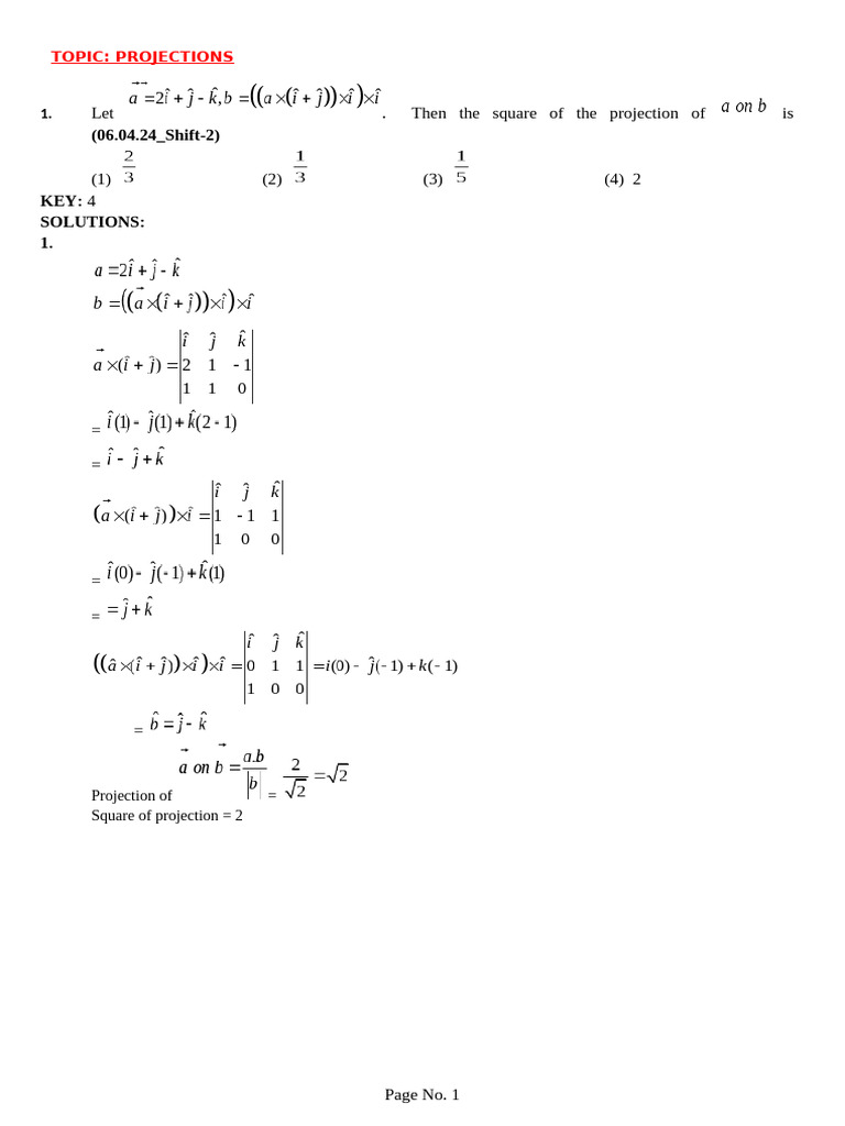 Projections | PDF | Teaching Methods & Materials | Science & Mathematics