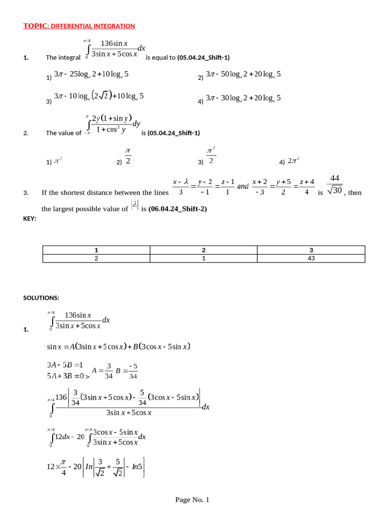 Differential Integration | PDF