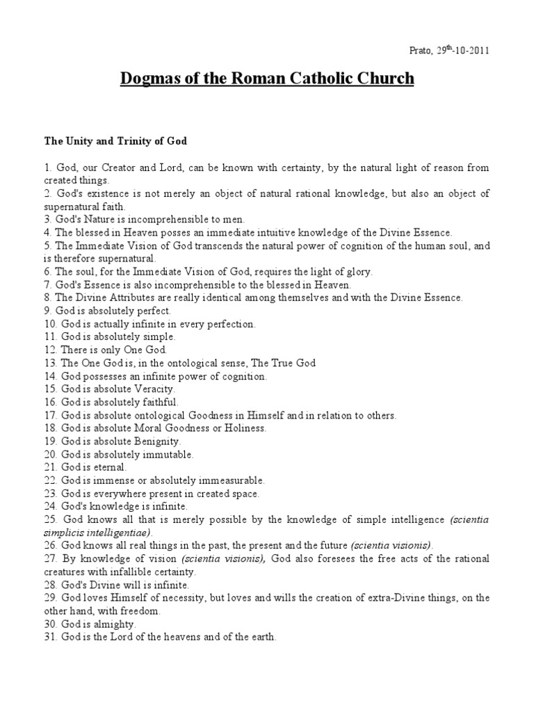 Roman Catholic Dogmas | PDF | Penance | Grace In Christianity