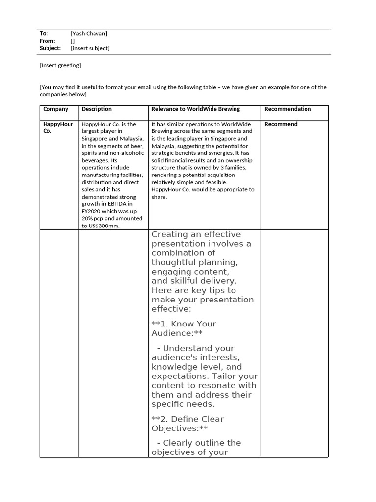 Task 1 - Email Template v2 | PDF | Cognition | Communication