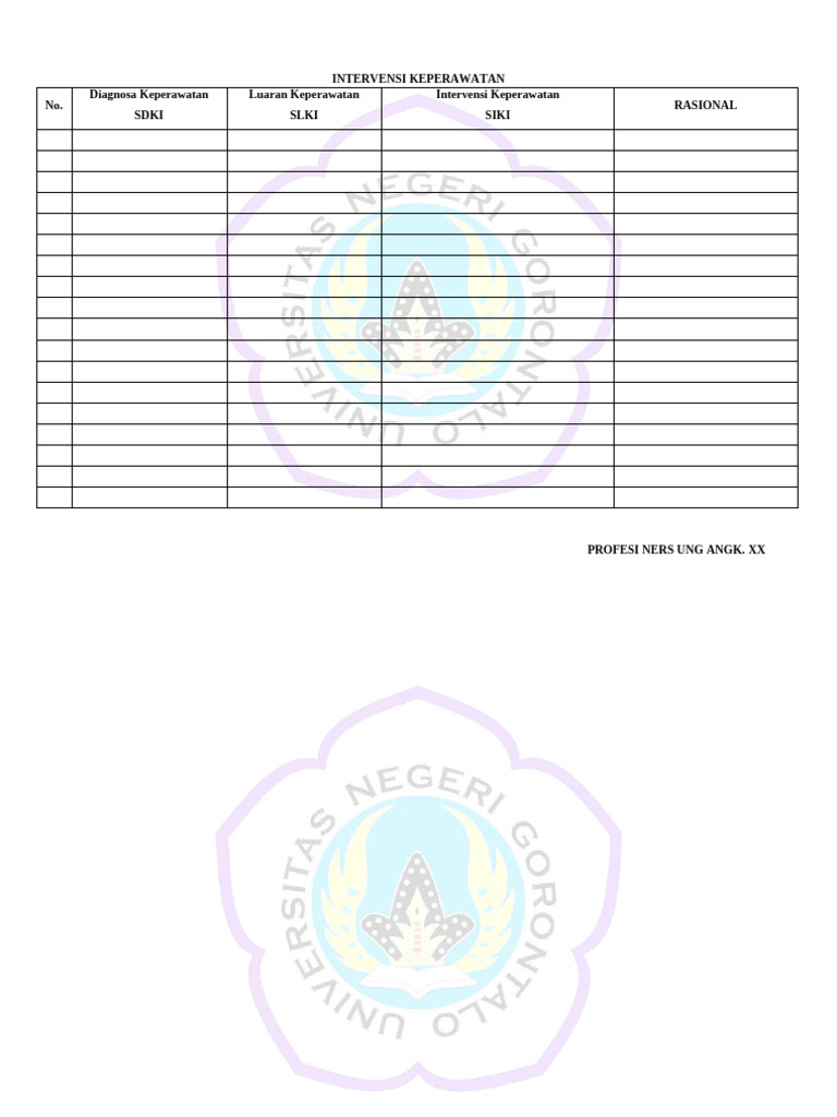 Tabel Intervensi | PDF
