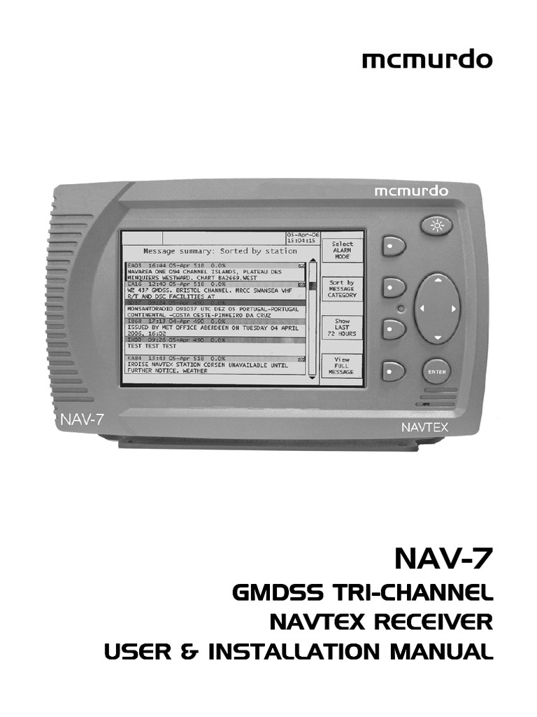 35-821N ICS MCMURDO NAV-7 Tri-Channel UsER Manual | PDF | Information ...