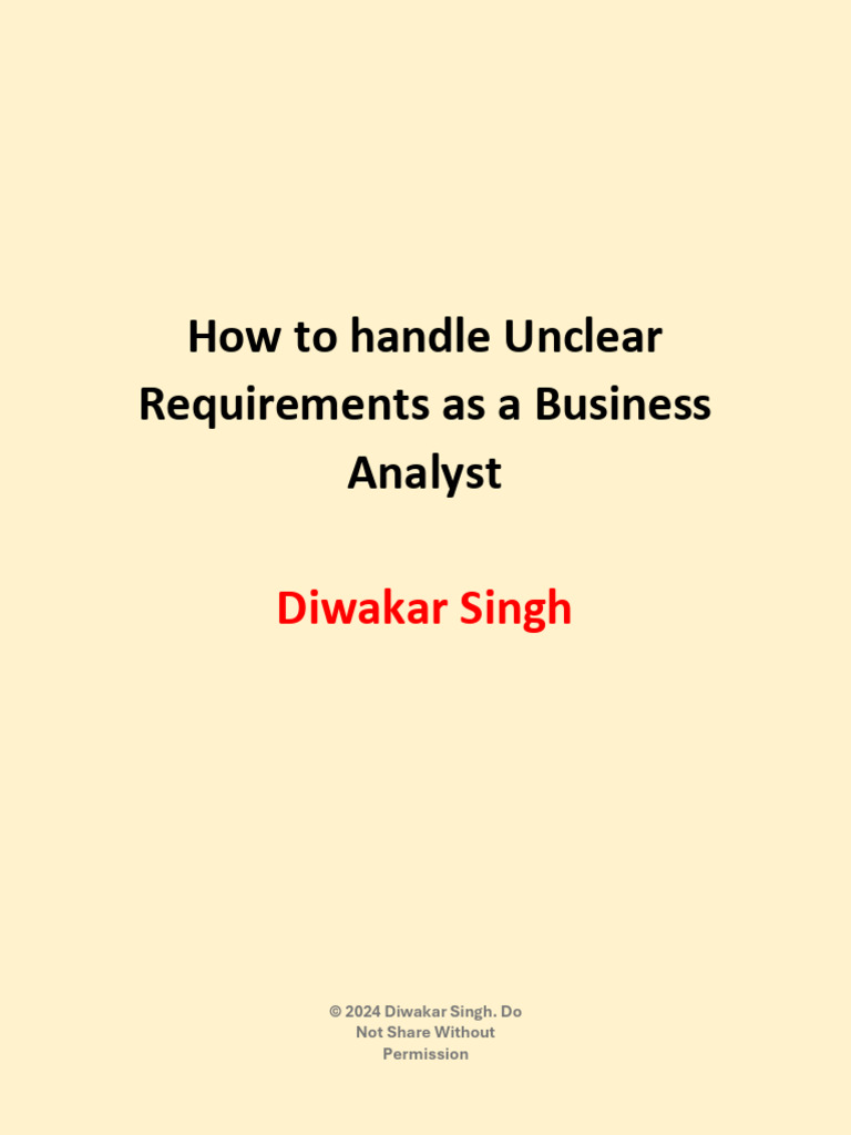 Handling Unclear Requirements | PDF | Customer Relationship Management ...