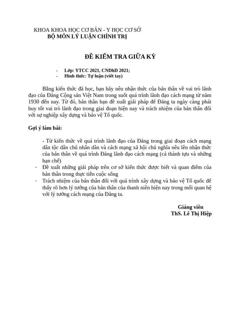 0.de Kiem Tra Giua Ky Y2023abcd | PDF