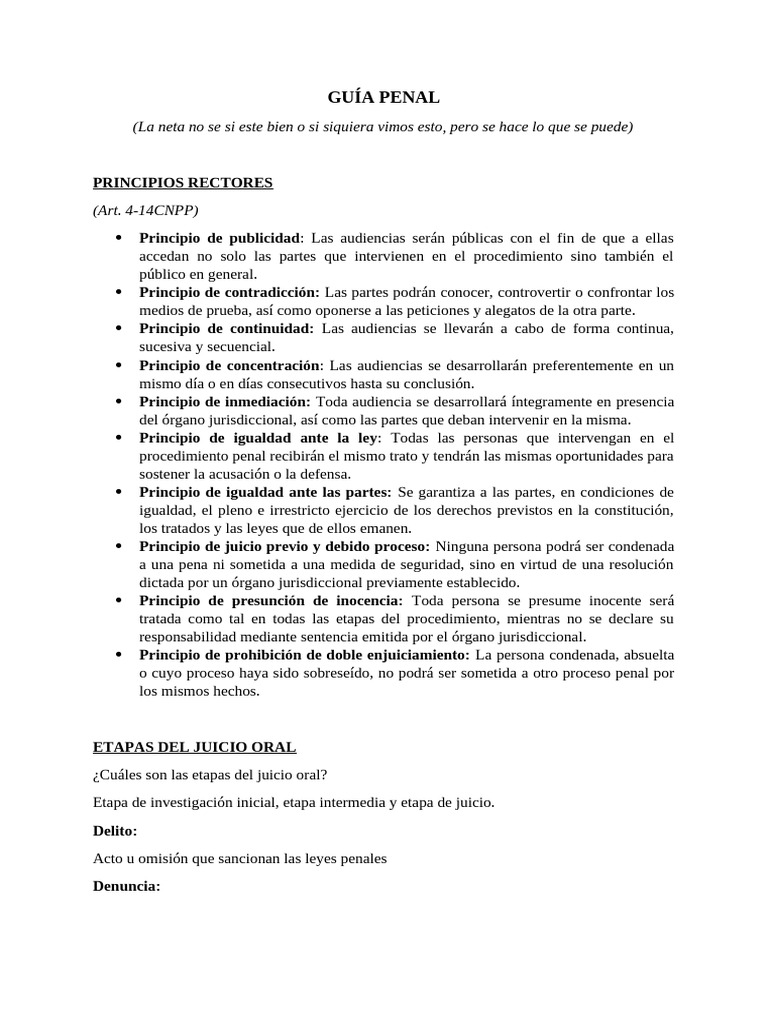 Guía Penal 7C | PDF | Queja | Sentencia (ley)